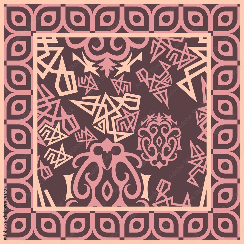 Design of hijab or scarf motifs with luxury patterns. can be used also ...