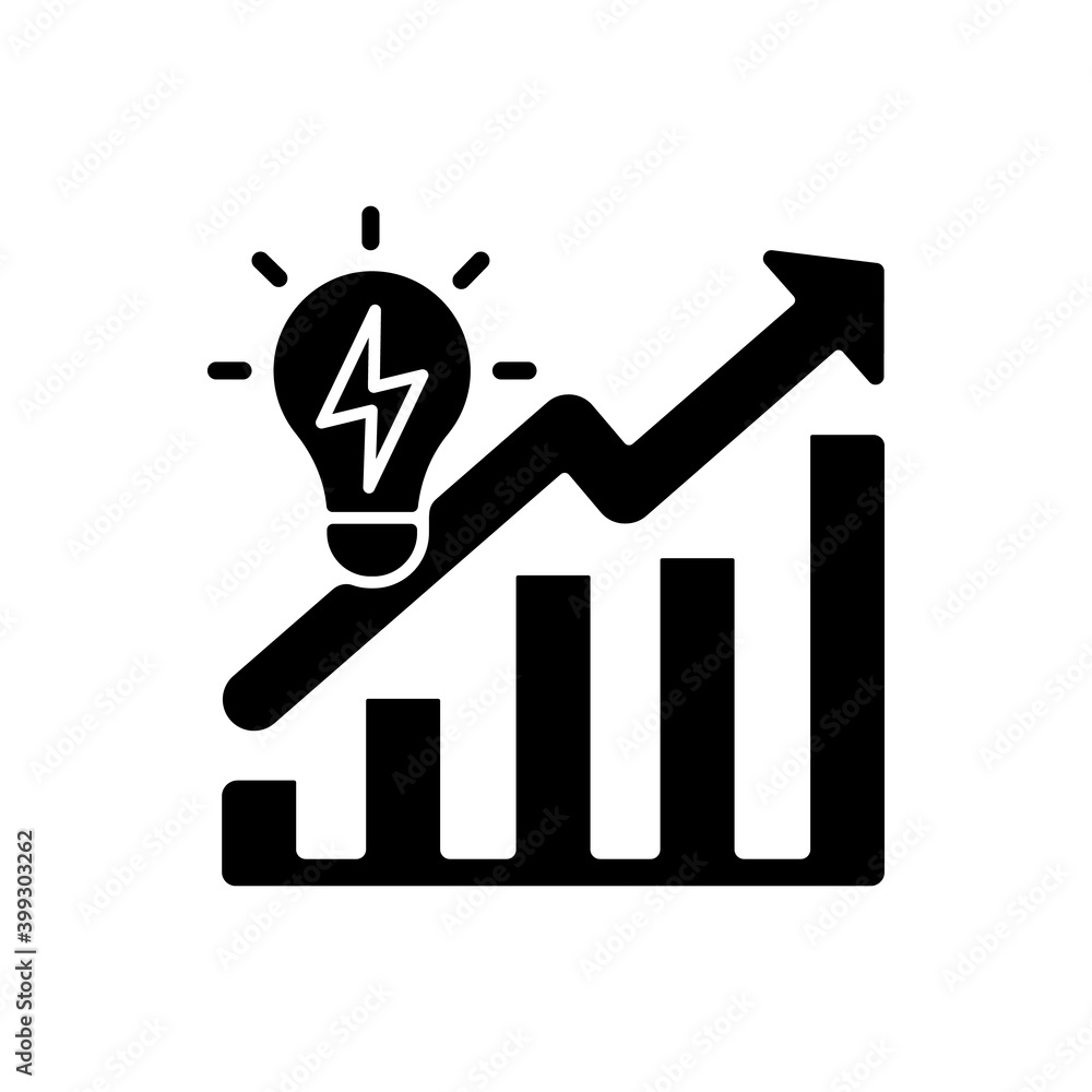 Wasteful energy consumption black glyph icon. Using electricity with no ...