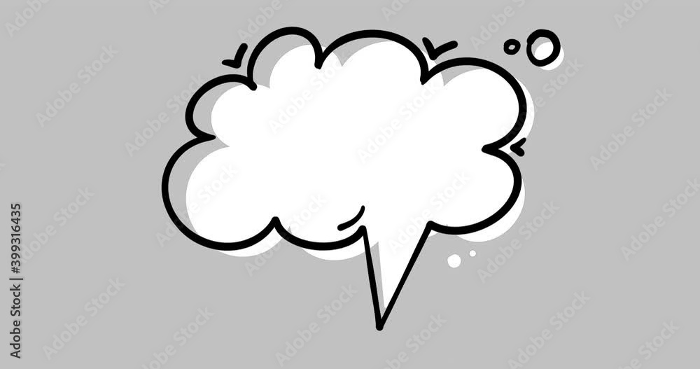 Set of Animated Speech Bubbles in doodle style on transparent ...