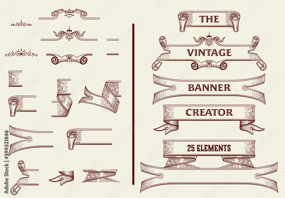 Ribbons Creator Kit and Set of Samples Stock Template | Adobe Stock