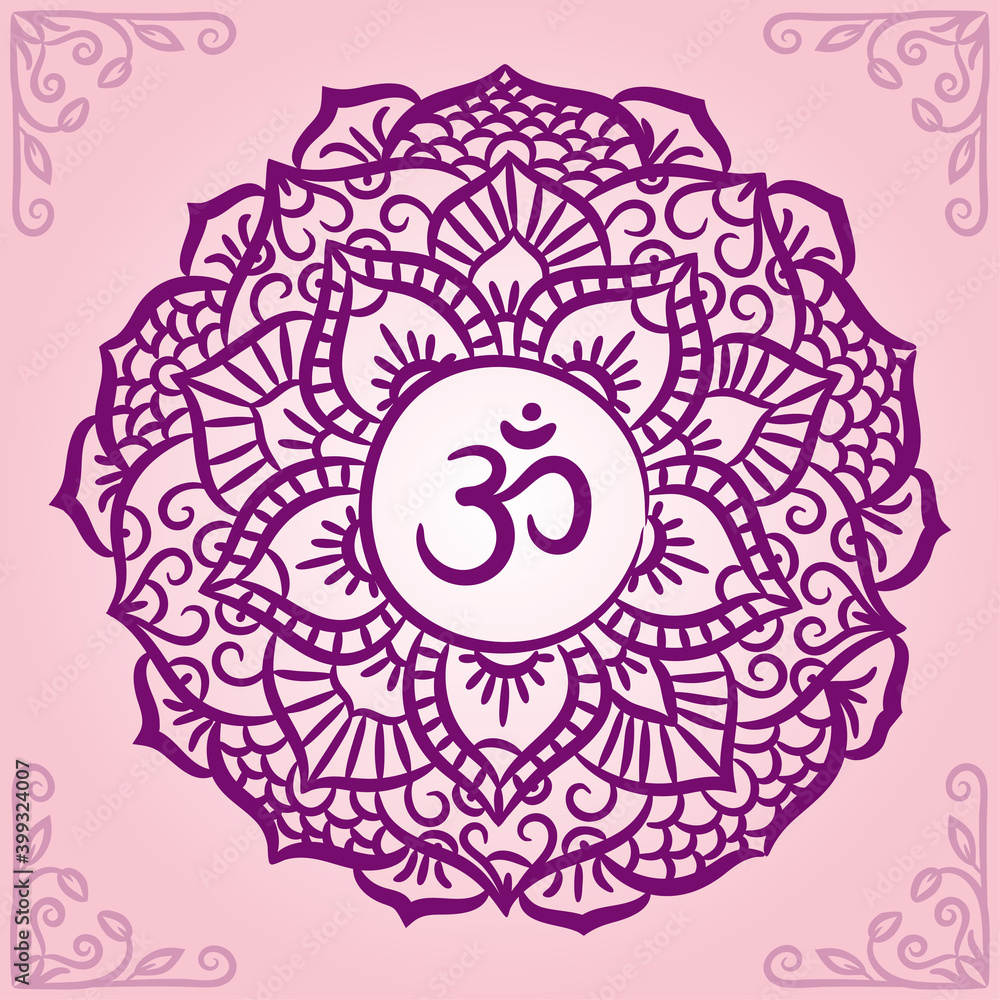 Vetor de Om sign. Sahasrara sketch icon. The seventh crown, parietal ...