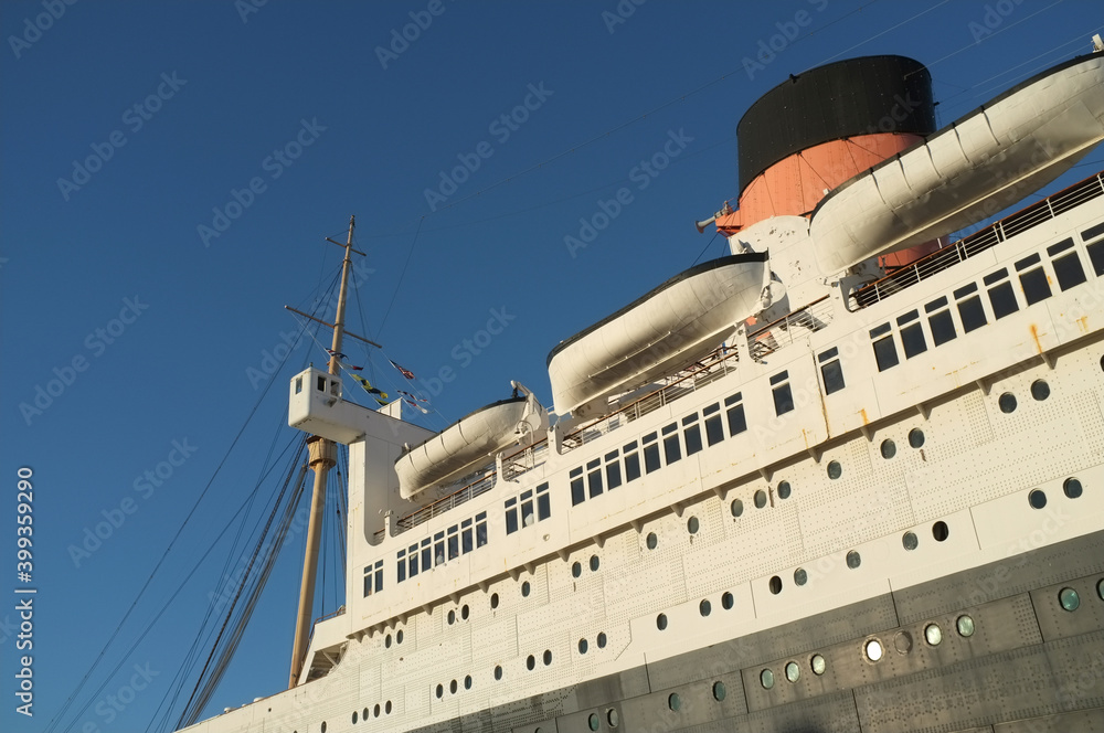 Queen Mary ship detail Stock Photo | Adobe Stock