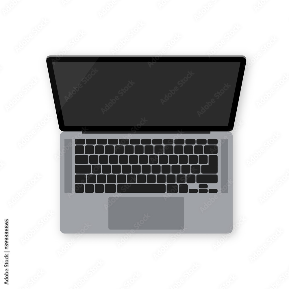 Black laptop on transparent background. Internet technology. Front ...