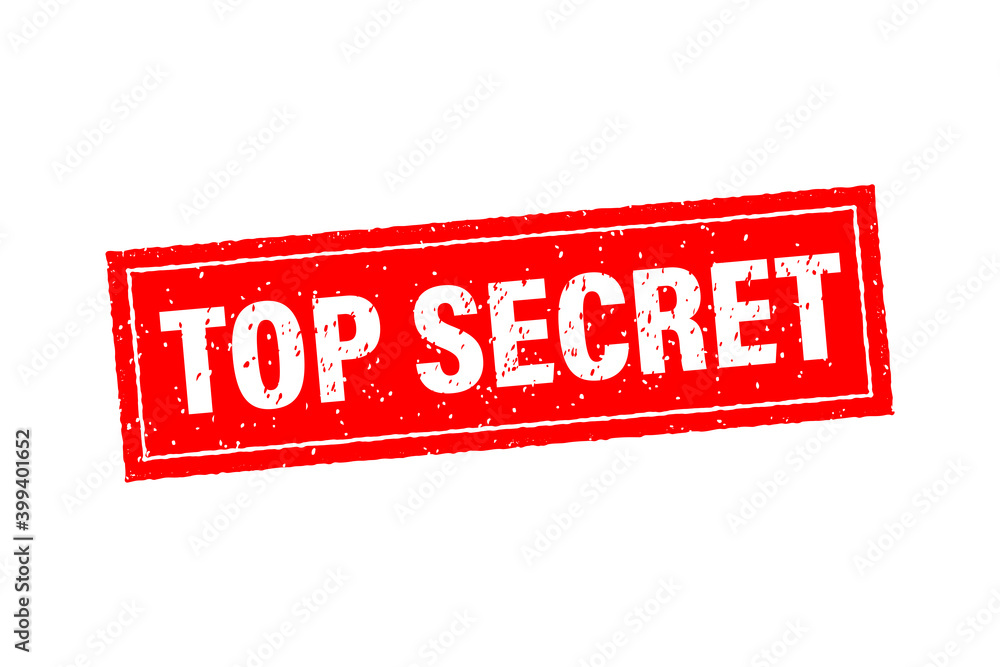 Red icon with top secret concept. Isolated vector illustration. Vector ...