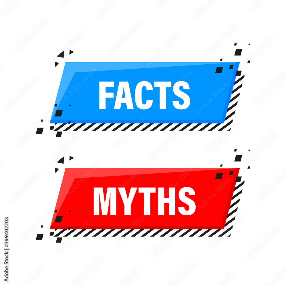 Facts and myths bubble isolated on white background. Symbol, logo ...