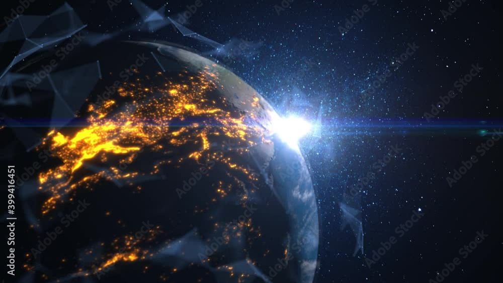 Map of the planet. World map. Global social network. Future. Blue ...