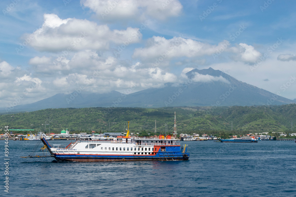 Banuwangi, Indonesia - November 17, 2020: The Ferry in the sea at Port ...