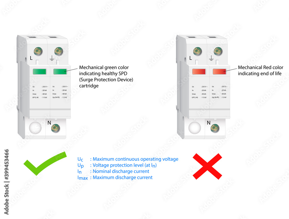 Vector Illustration of Surge Protection Device Stock Vector | Adobe Stock