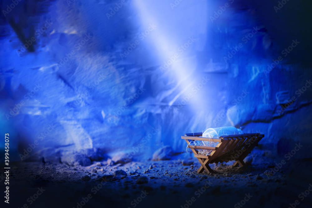 Christian Christmas and Easter concept. Birth, death, resurrection of ...