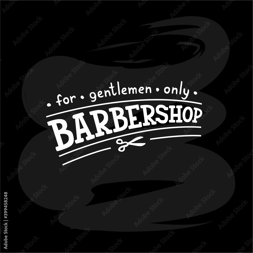 Vector illustration of barbershop lettering for banner, leaflet, poster ...