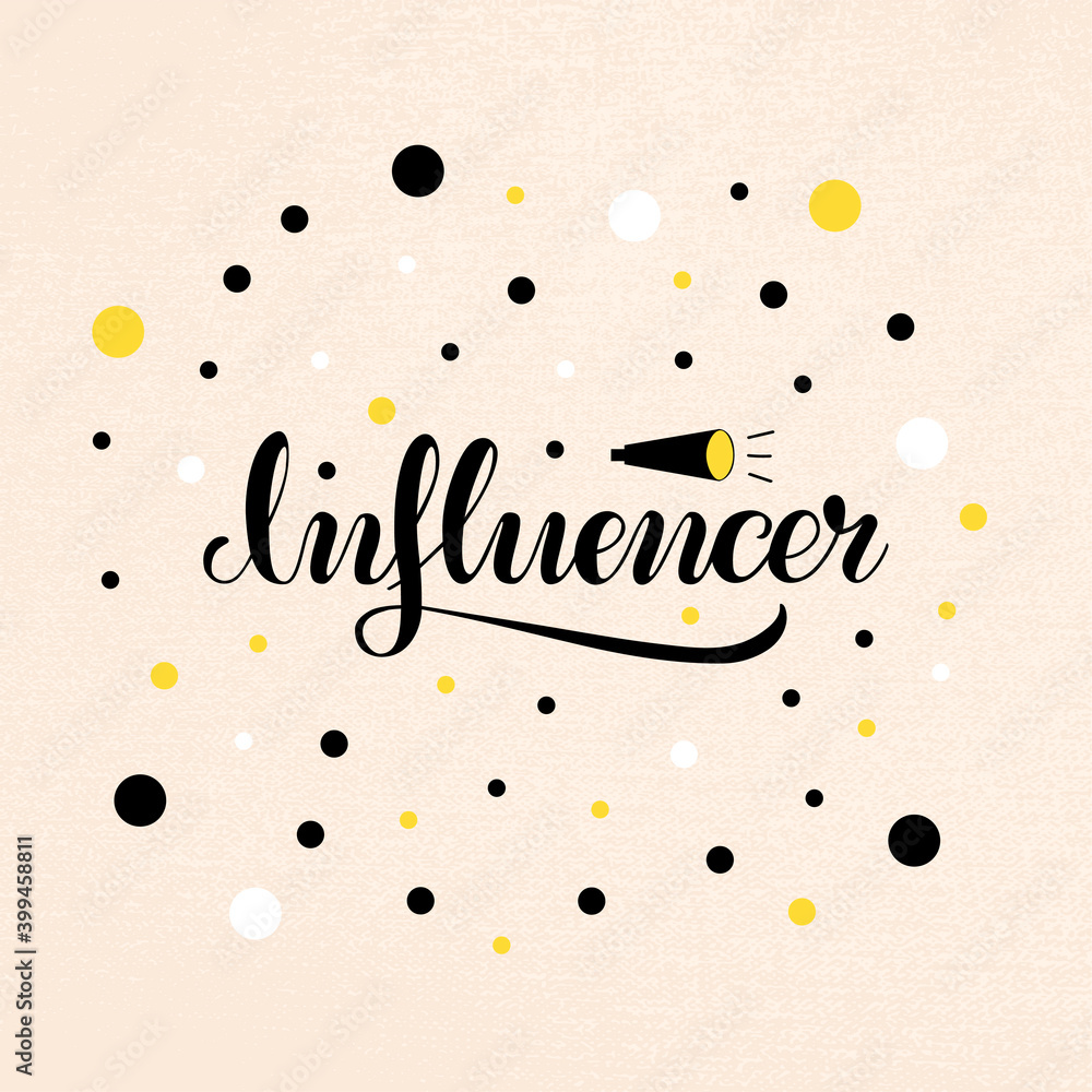 Vector illustration of influencer brush lettering for banner, flyer ...