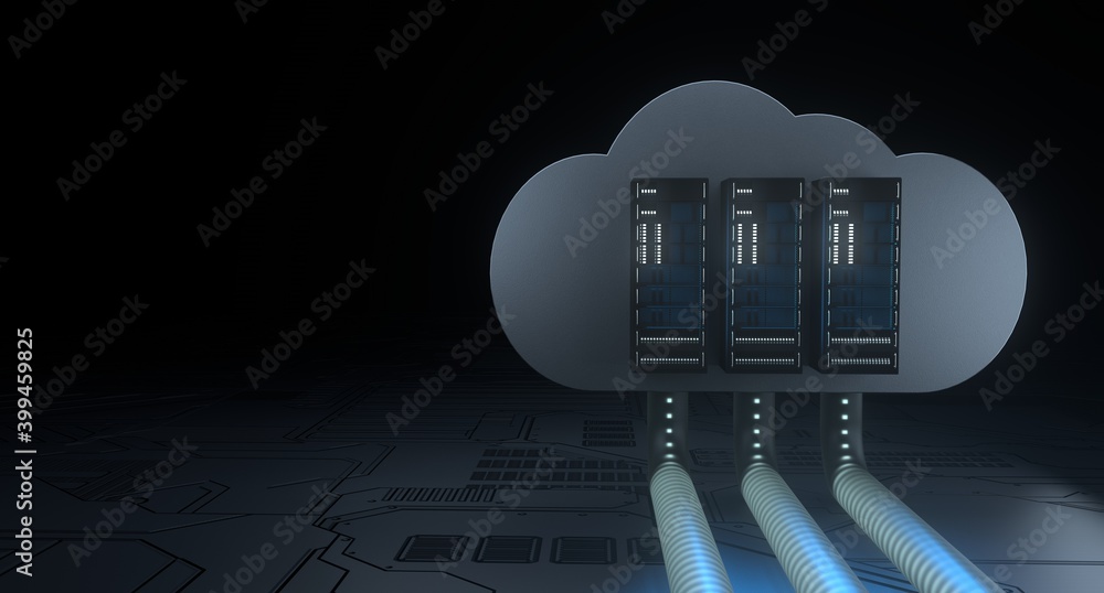 Cloud Computing, Data Center, Server Rack, Connection In Neural Network ...