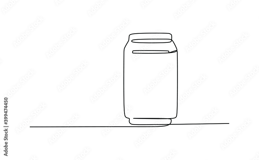 Canister Jar glass. Continuous one line drawing Stock Vector | Adobe Stock