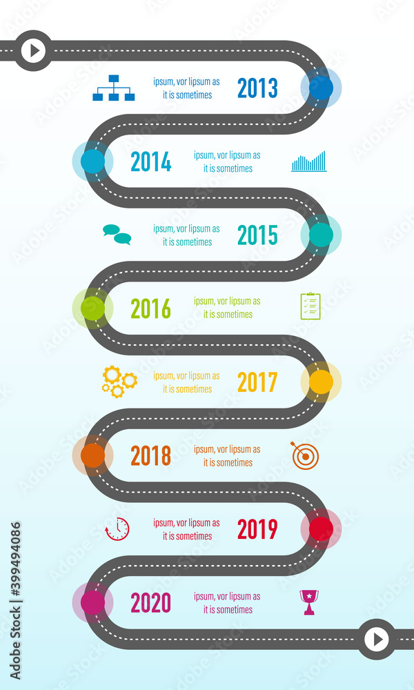 Project roadmap, timeline Infographics, 8 years recap, timeframe ...
