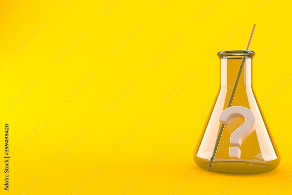 Question mark inside chemistry flask Stock Illustration | Adobe Stock