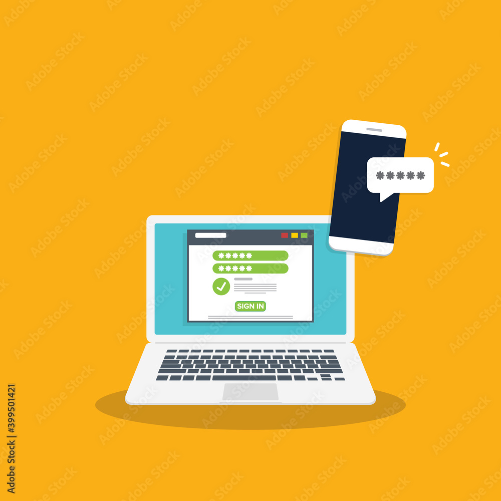 Successful web browser Login page on Laptop Screen with password form ...