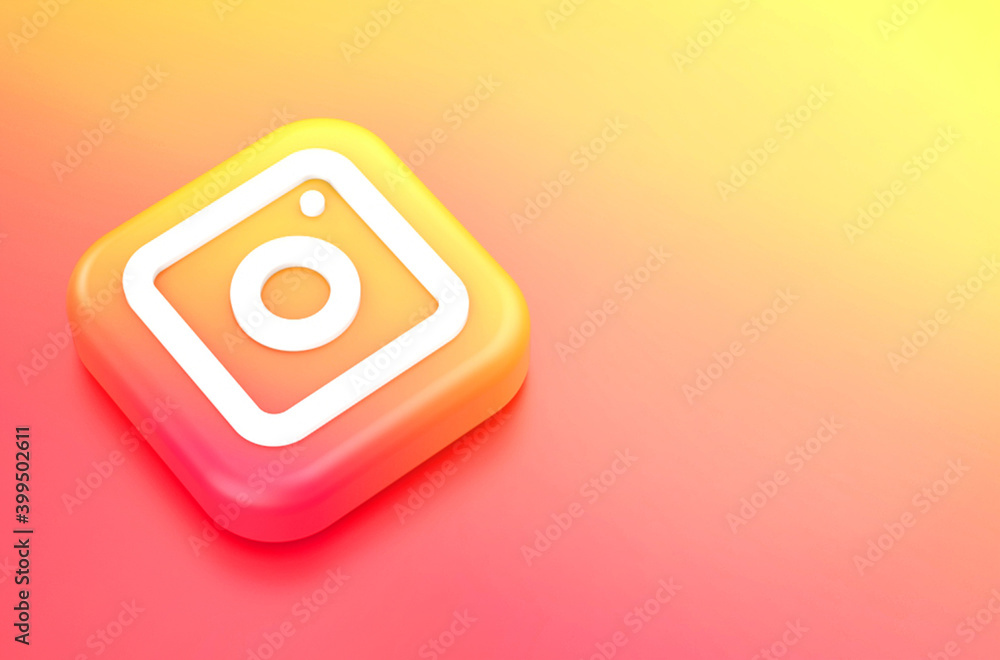 Instagram logo 3d rendering illustration Stock Illustration | Adobe Stock