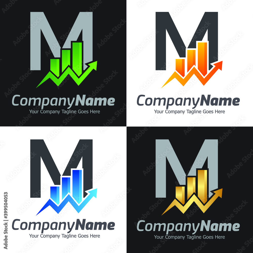 Letter M vector logo template, Colorful Letter M logo, Financial ...