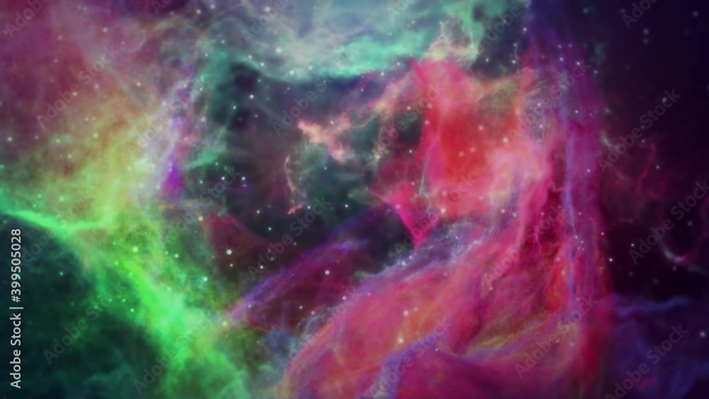Nebula And Colorful Flying Loop. This Clip is a tube galaxy with star ...