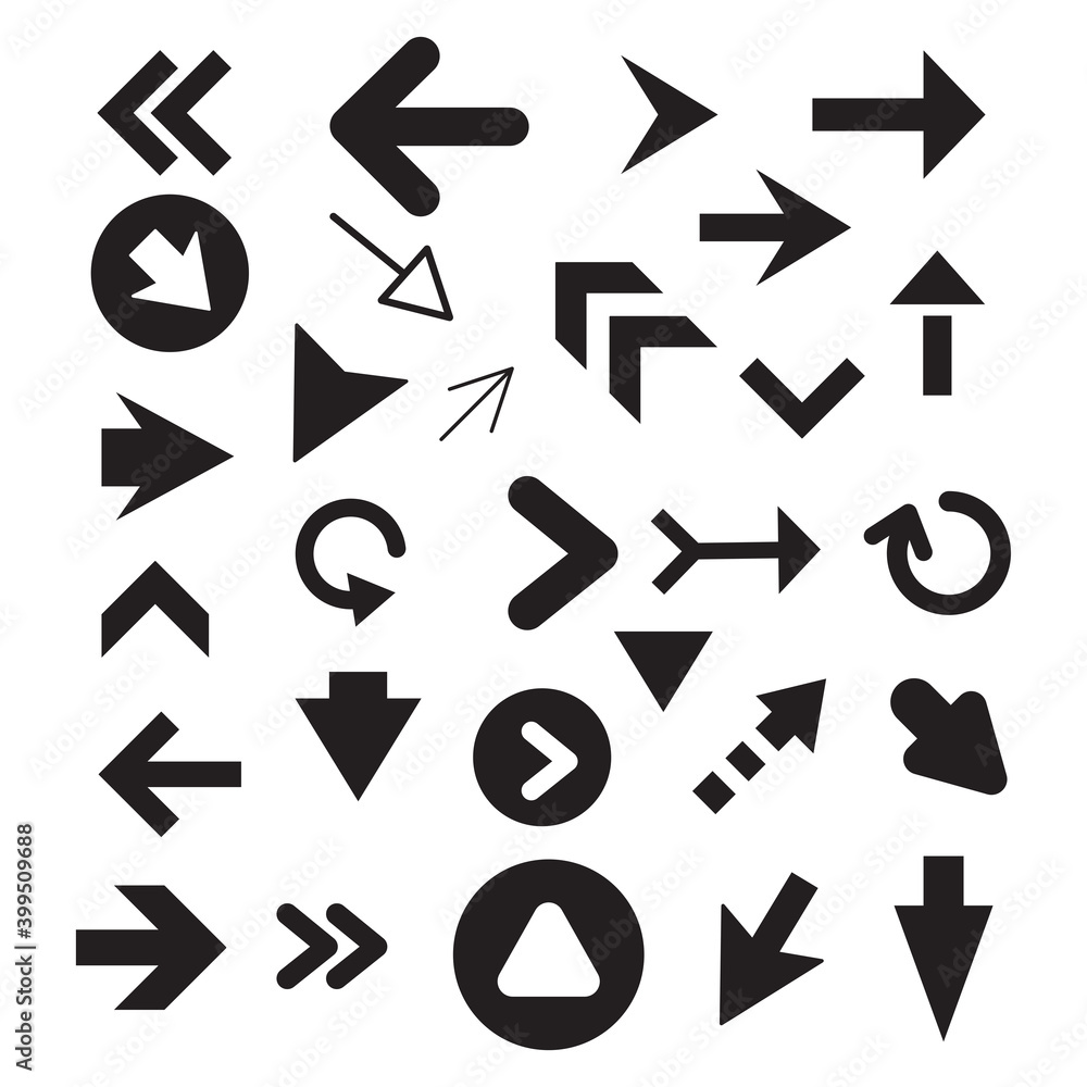 Arrow icon set isolated on background. Trendy vector collection ...