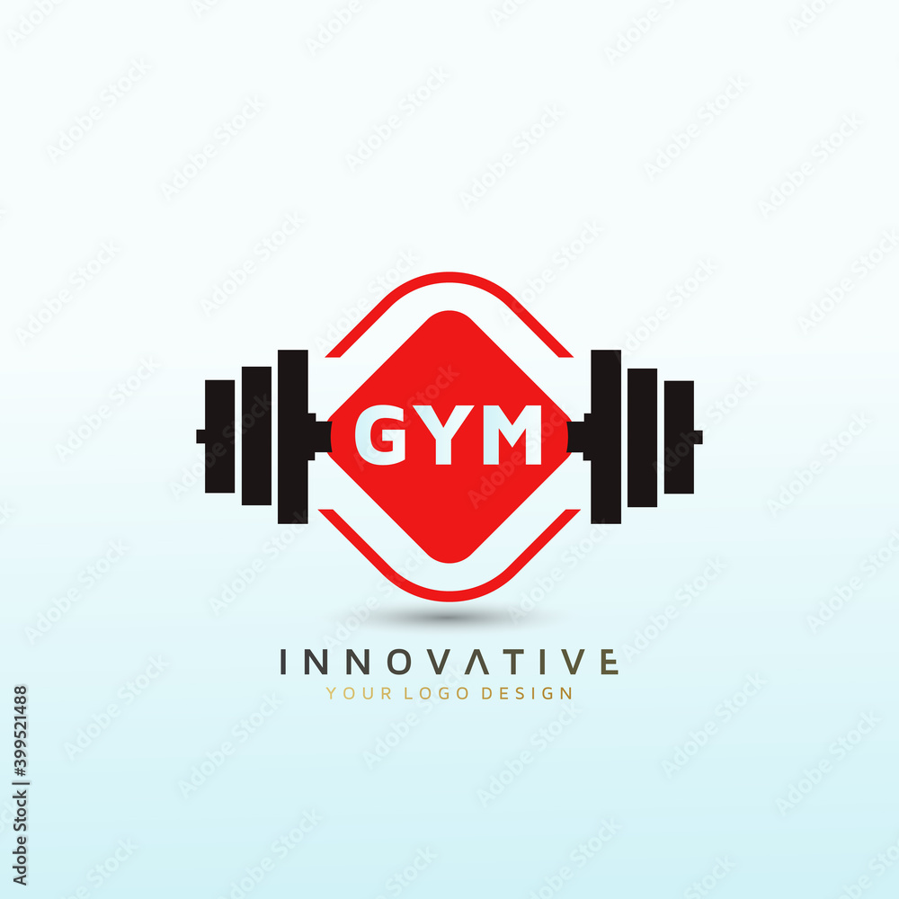 Letter GYM fitness vector logo design, fitness logo design, dumbbell ...