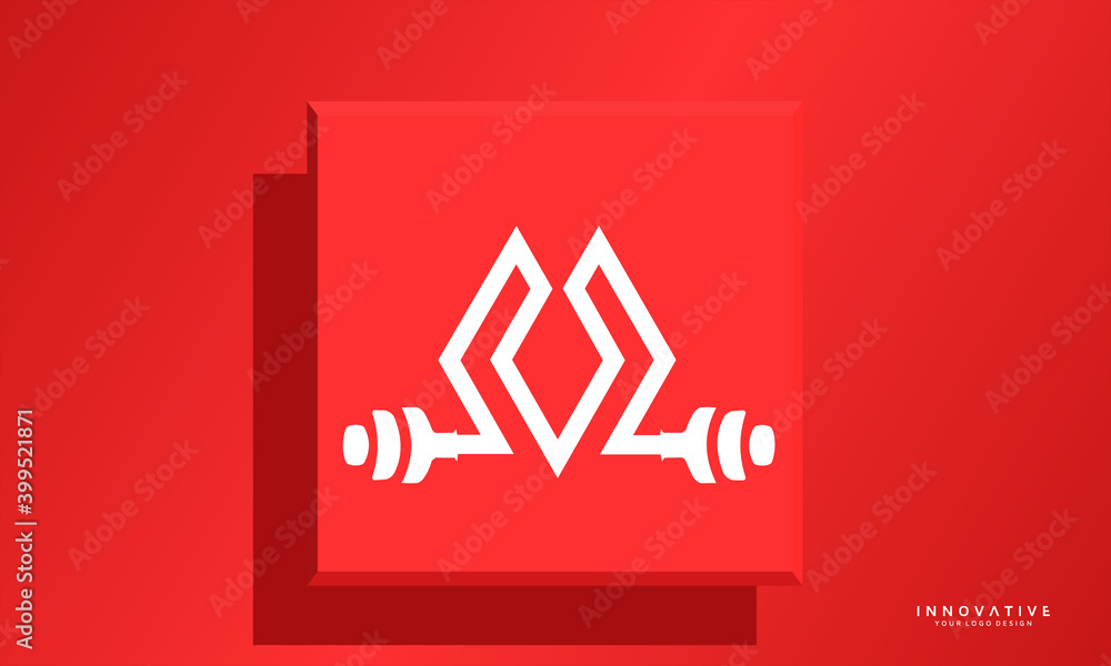 Letter M fitness vector logo design, fitness logo design, dumbbell icon ...