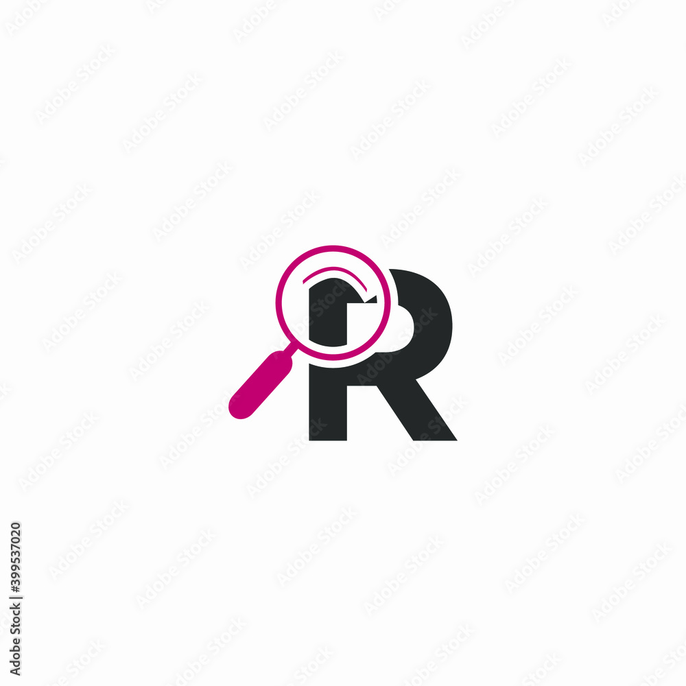 magnifying glass letter R logo Stock Vector | Adobe Stock