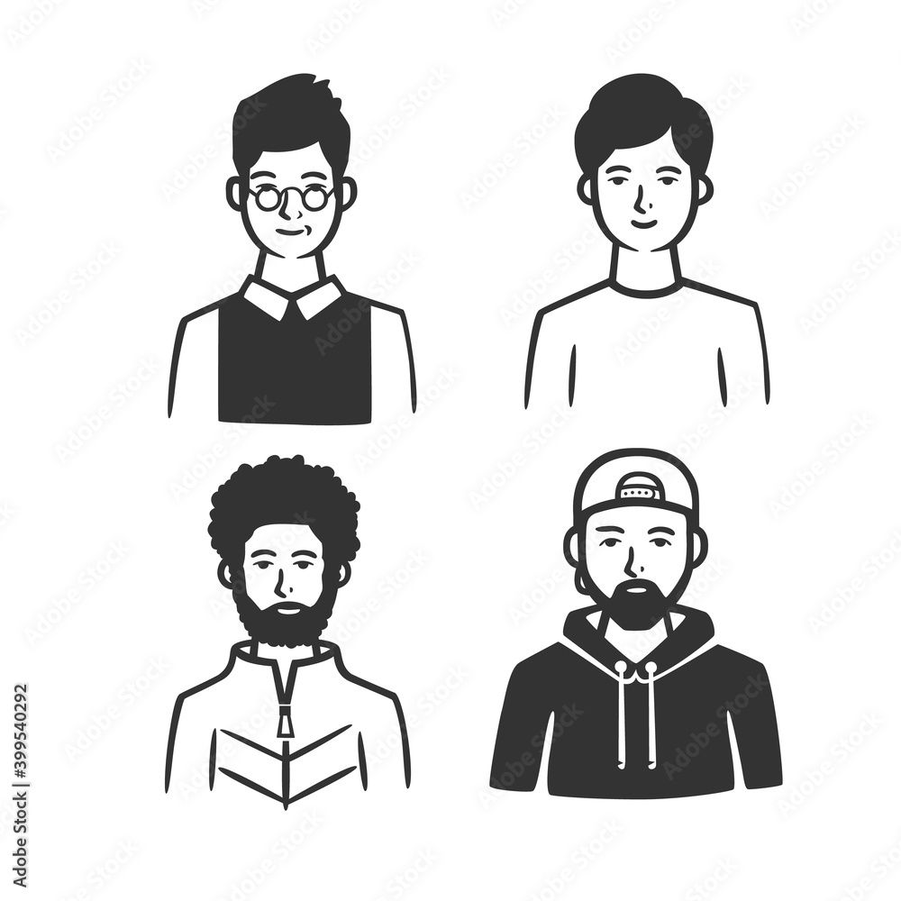 Set of different types of men. Stock Vector | Adobe Stock