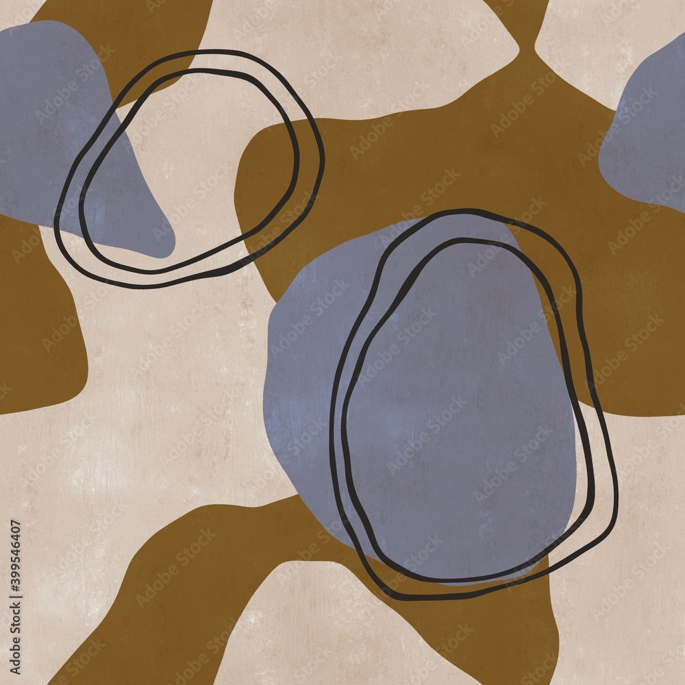 Seamless organic rounded curvy shapes naive design. High quality ...