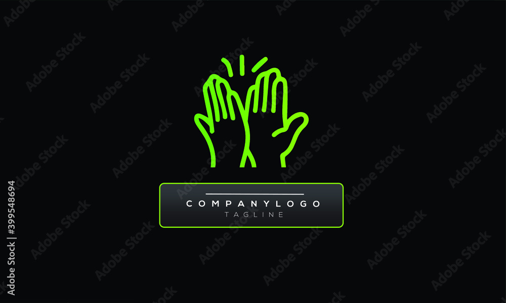 high five Icon monogram letter text alphabet logo design Stock Vector ...