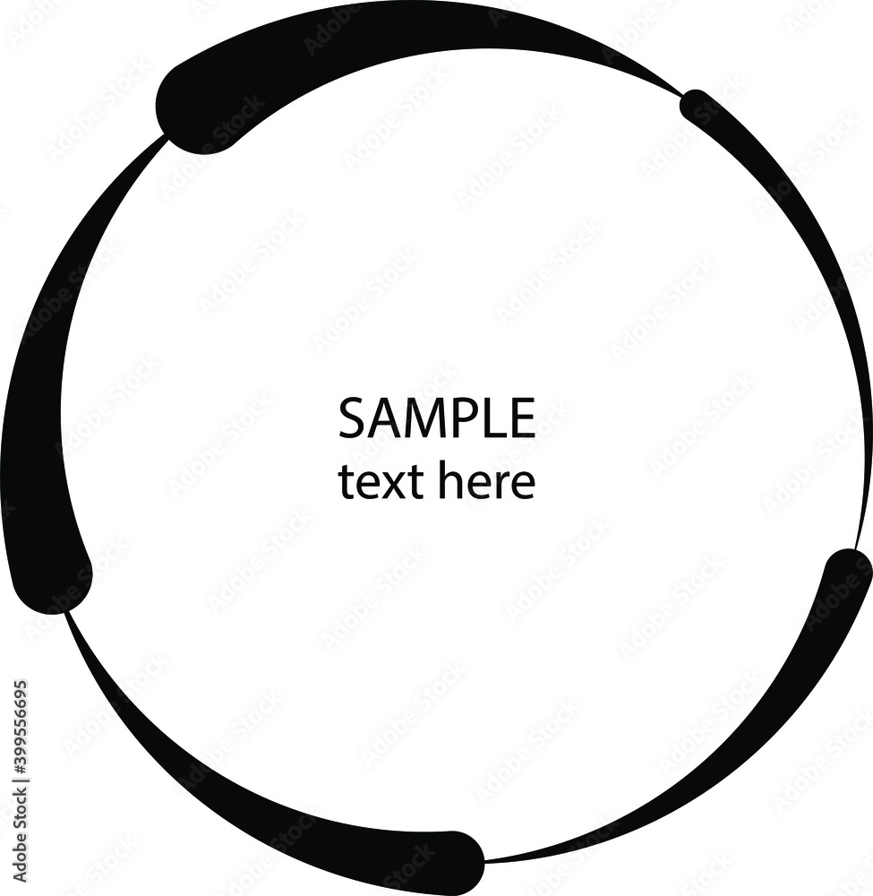 Round abstract black shape. Design element for logo, sign, symbol ...