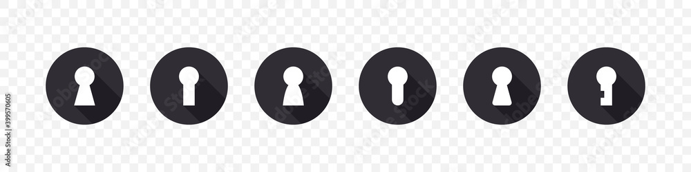 Keyhole icons. Flat design. Lock icons. Keyhole vector icons isolated ...