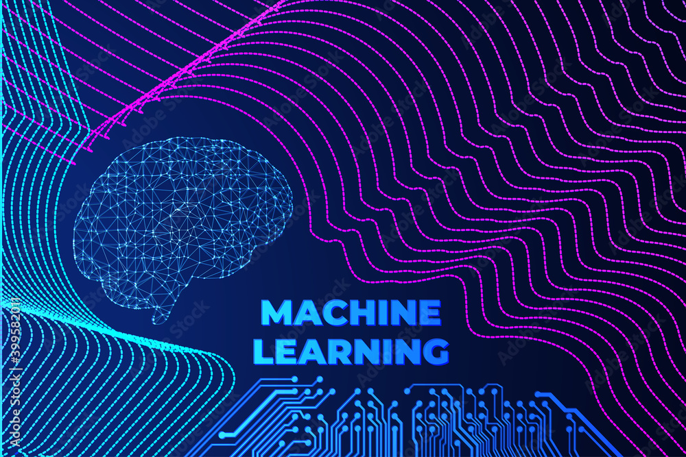 Artificial intelligence synced with human brain. Machine learning ...