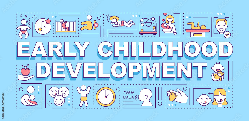 Early childhood development word concepts banner. Psychological ...