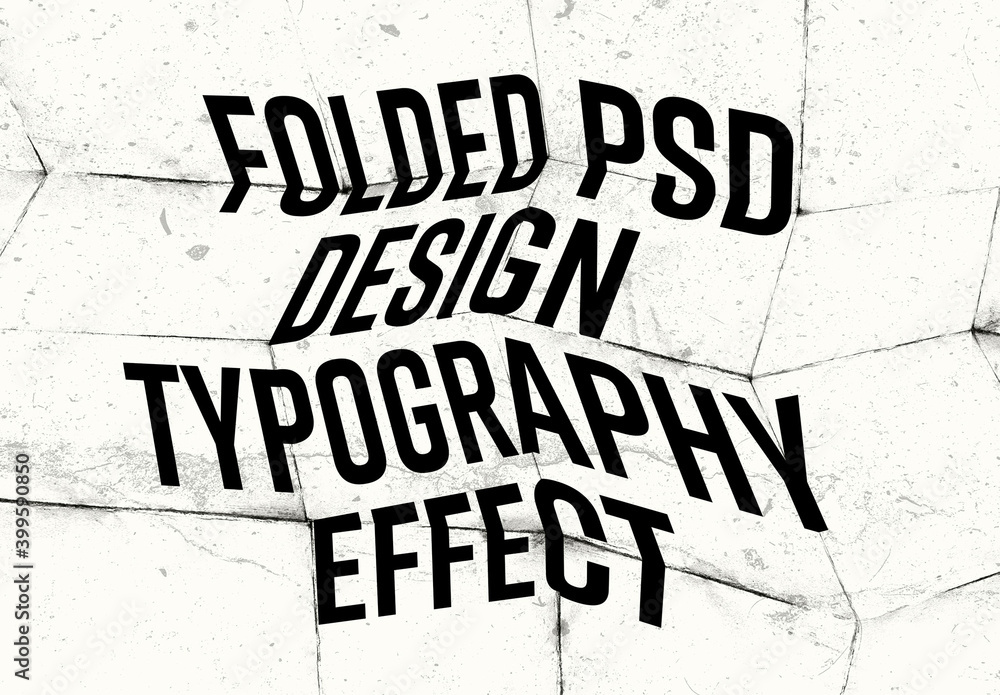3D Folded Text Effect Mockup Stock Template | Adobe Stock