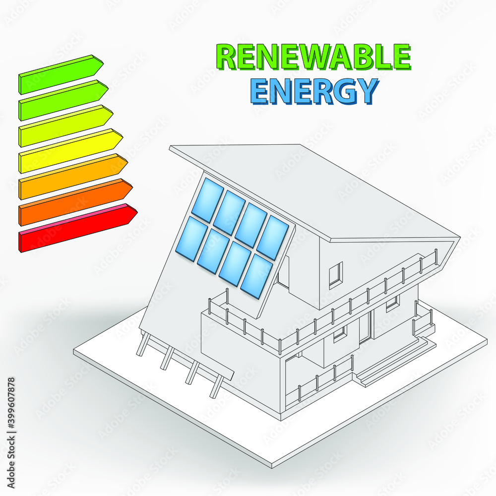 House With Alternative Energy Sourses, Solar Panels On a Roof. Free ...