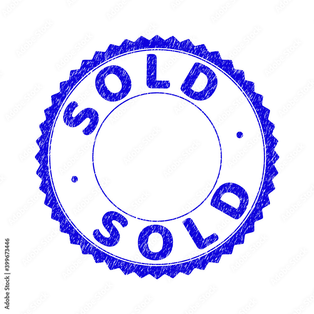 Grunge SOLD round rosette stamp seal. Empty space inside circle. Vector ...