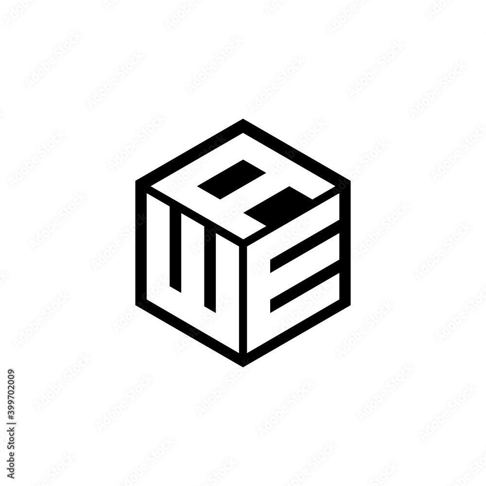 WEA letter logo design with white background in illustrator, cube logo ...