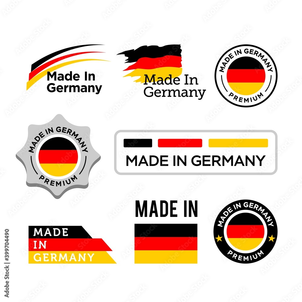 made in Germany labels set, German product emblem, tag warranty vector ...
