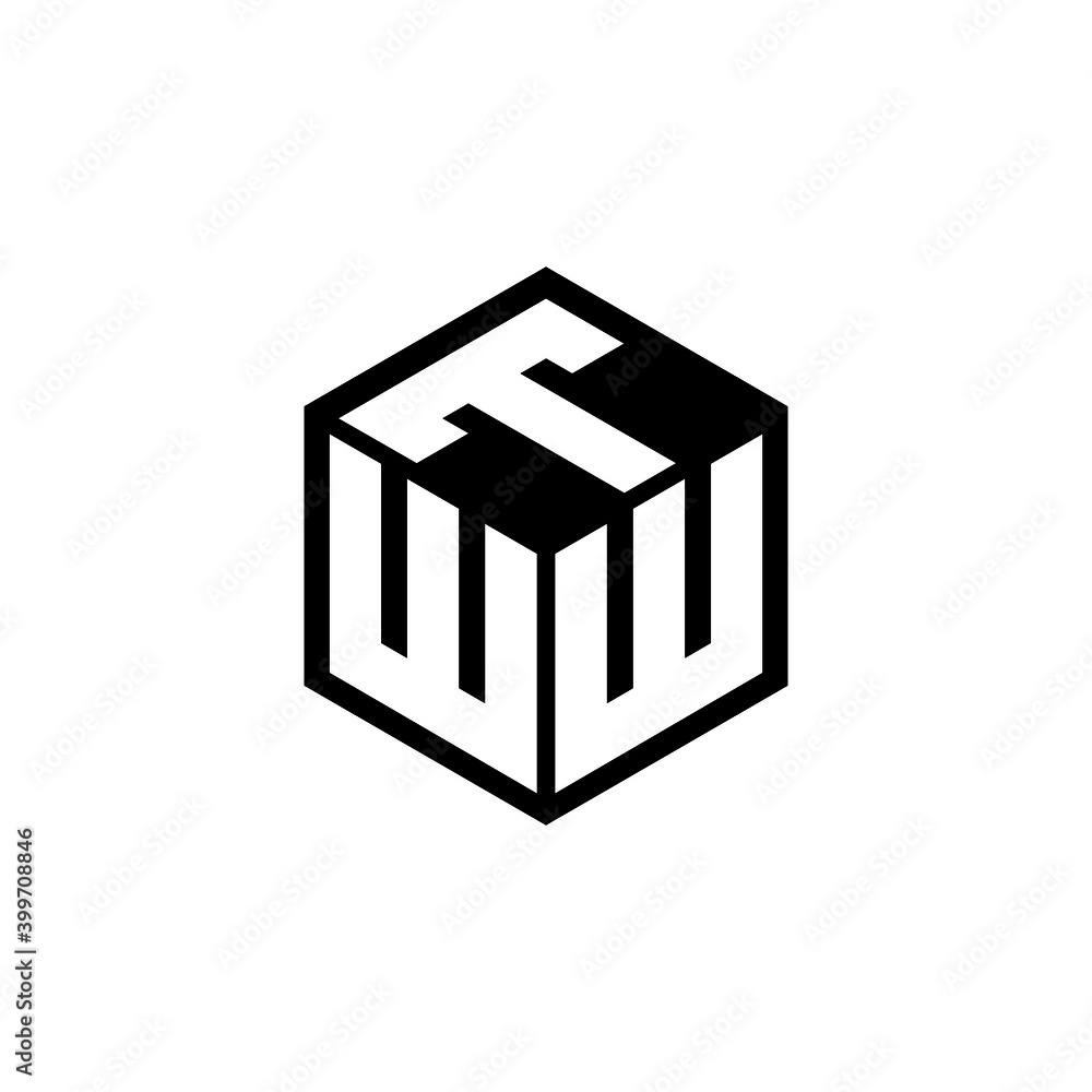 WWT letter logo design with white background in illustrator, cube logo ...