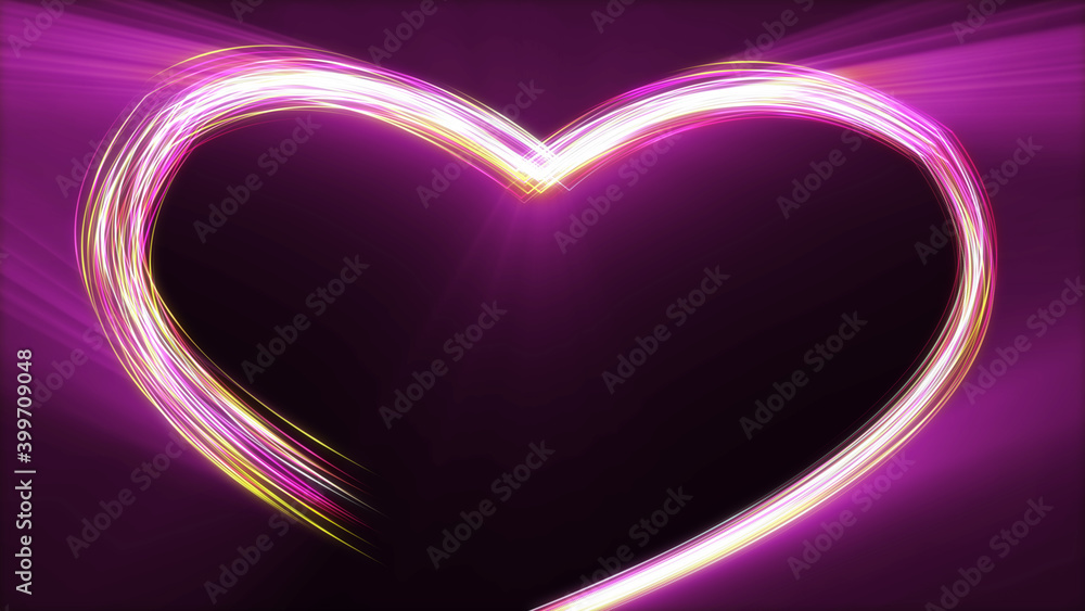 Colorful Heart with nice glowing light, Sign and symbol of love , At ...