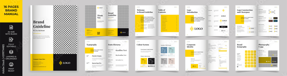Brand Manual Template, Simple style and modern layout Brand Style ...