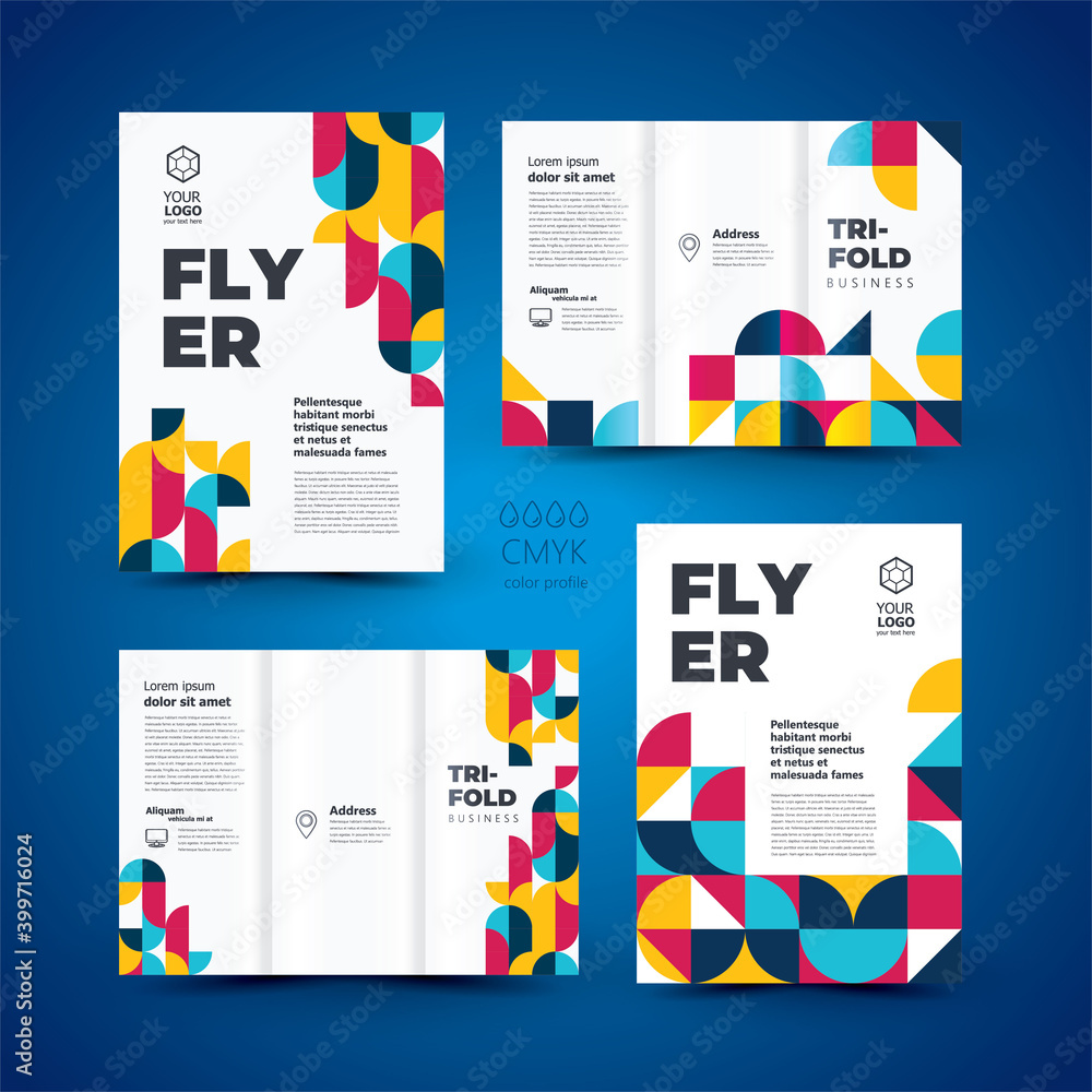 Flyers design template Set Brochure Cover geometric theme. Vector ...