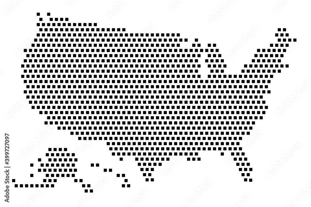 Vector dot map of the United States of America Stock Vector | Adobe Stock