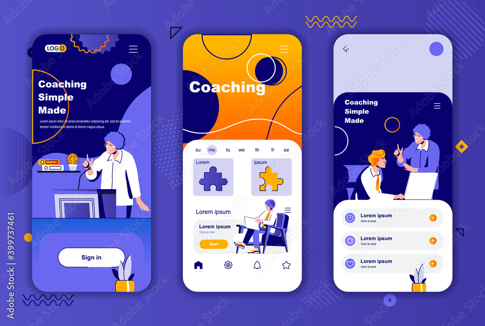 Coaching unique design kit for social networks stories. Business ...