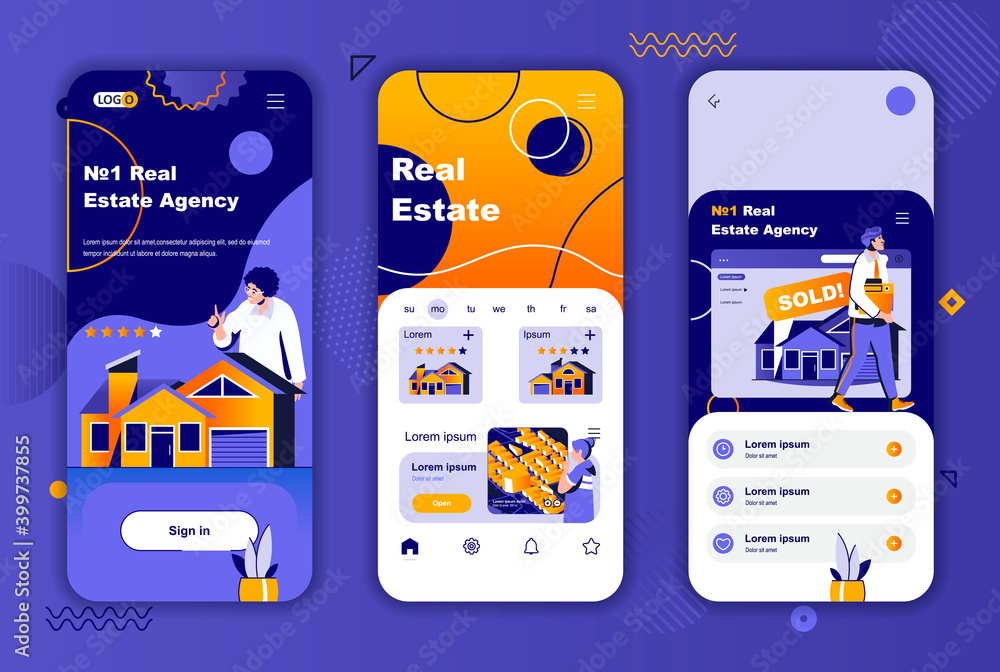 Real estate unique design kit for social networks stories. Real estate ...