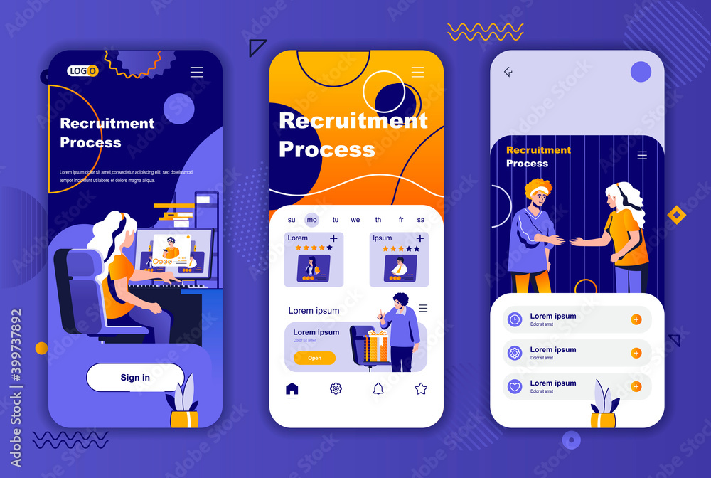 Recruitment process unique design for social networks stories ...