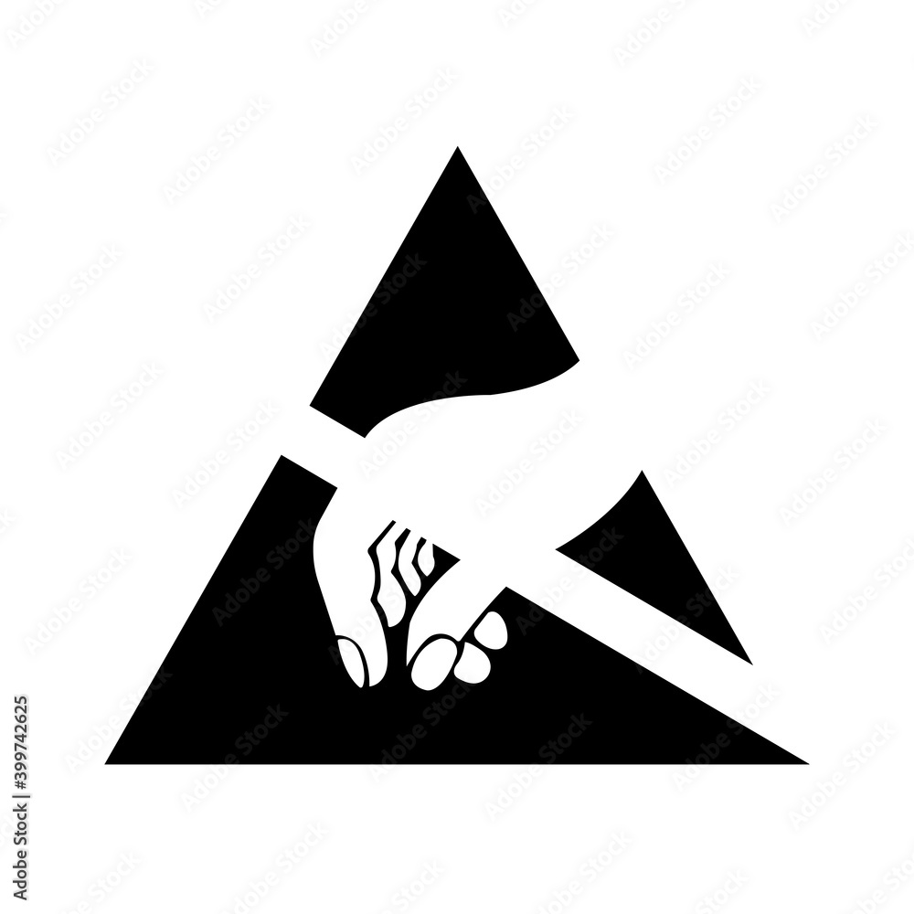 Electrostatic Sensitive Device (ESD) Black Icon, Vector Illustration ...