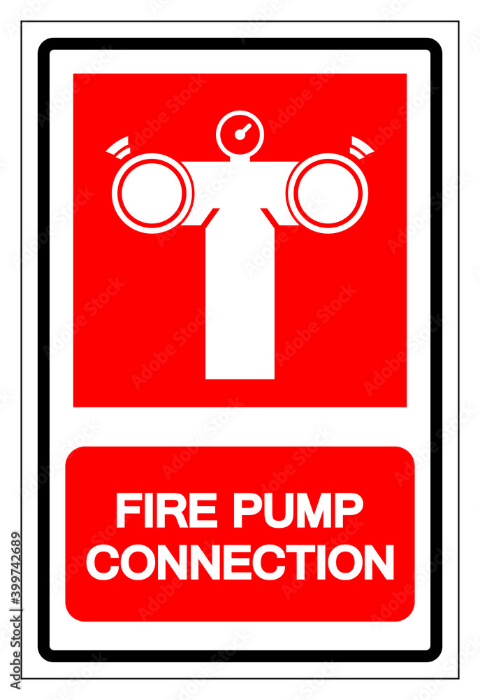 Fire Pump Connection Symbol Sign ,Vector Illustration, Isolate On White ...