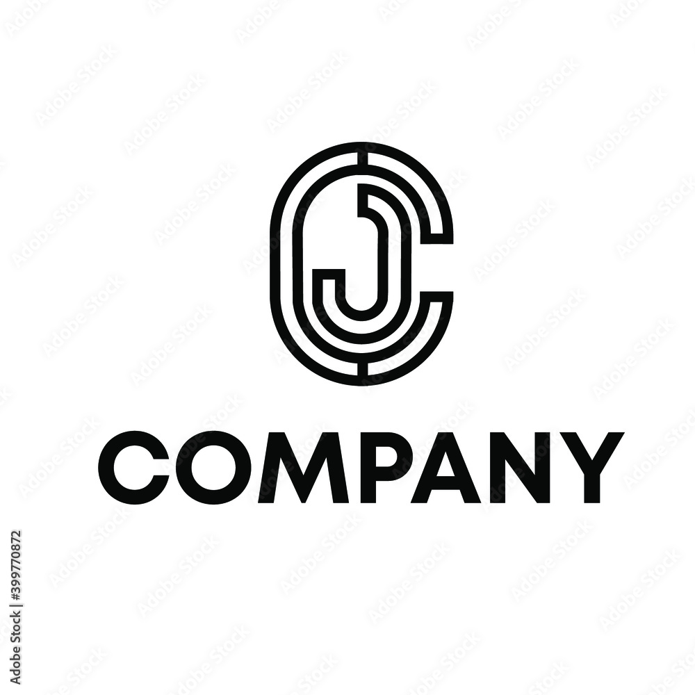 CJ logo design Stock Vector | Adobe Stock